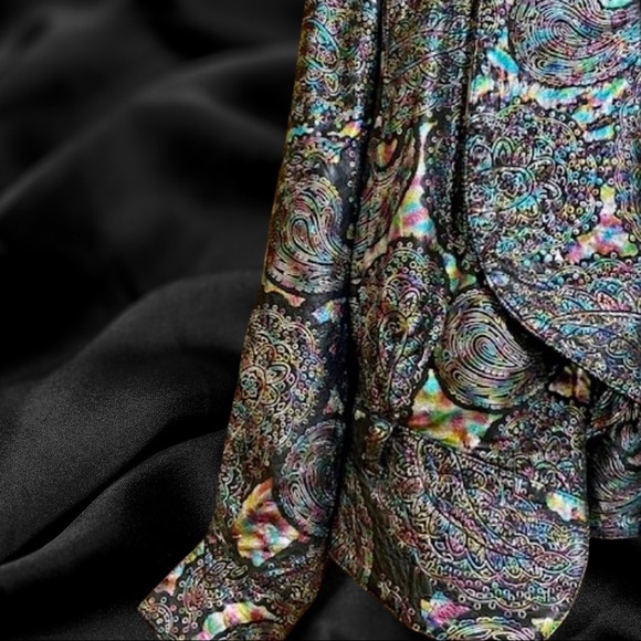 Unbranded | Jackets & Coats | Vintage Rainbow Foil Embossed Black ...